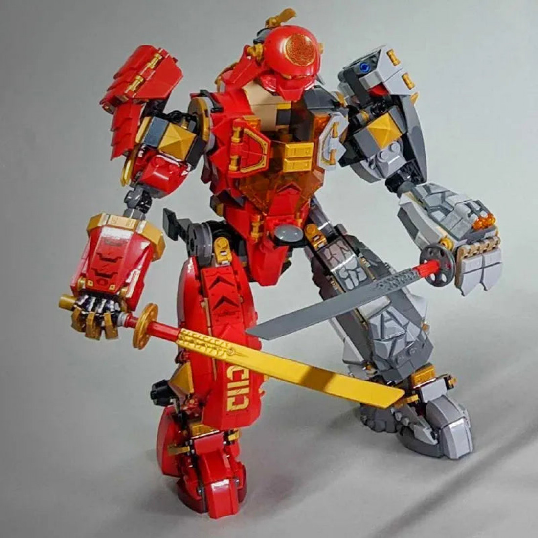 building block moc ninjago fire stone mech bricks toy 7182 - building ...