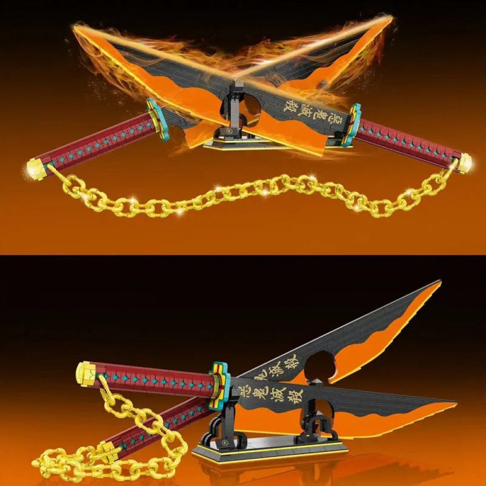 creative moc demon slayer nichirin ninja sword bricks toy - creative ...