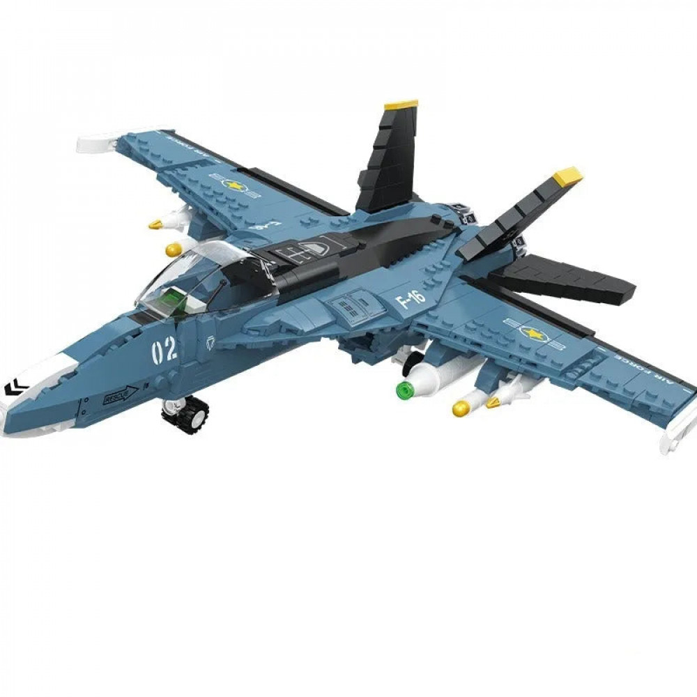 military aircraft tech moc f-16 fighter jet bricks toy - military ...