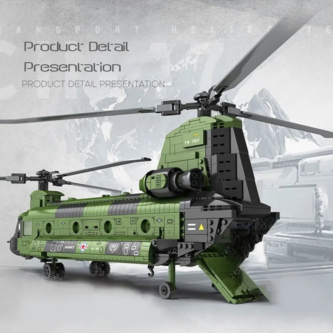 military ch-47 transport helicopter chinook bricks toy - military-ch-47 ...