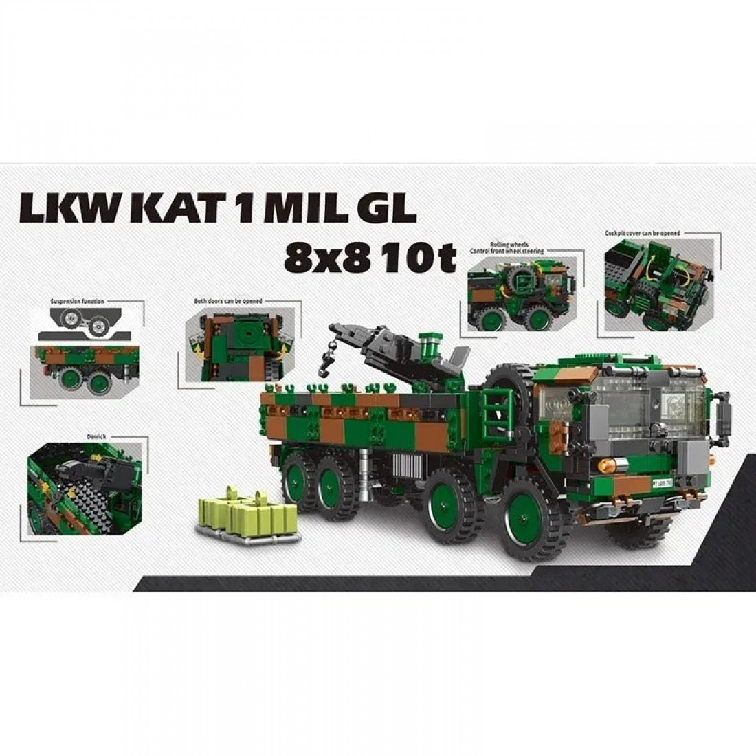 military moc man lkw kat 1 mil gl 10t truck bricks toy - military-moc ...