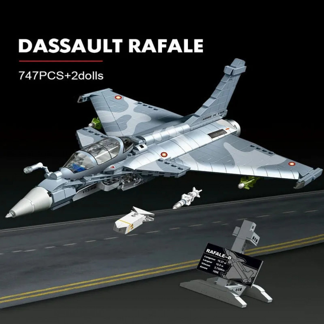 military moc rafale air fighter jet plane bricks kids toys - military ...