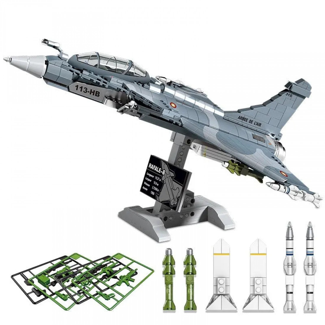 military moc rafale air fighter jet plane bricks kids toys - military ...