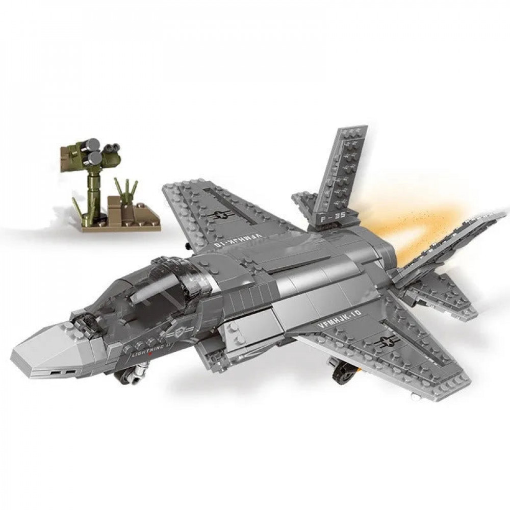 military moc stealth fighter jet f-35 aircraft bricks toys - military ...