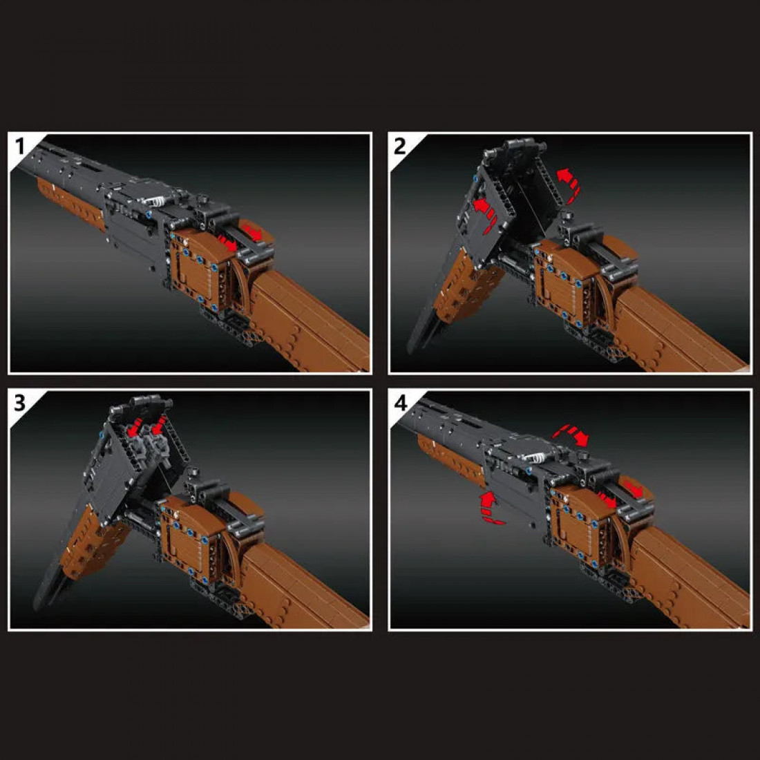 military motorized double-barreled shotgun bricks toy