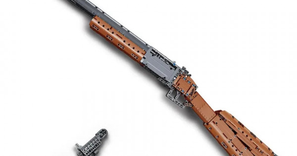 military motorized double-barreled shotgun bricks toy