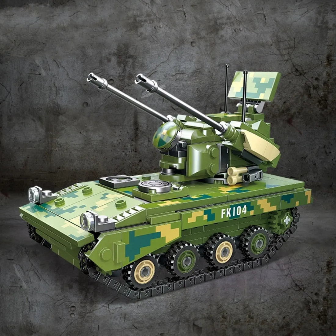 military type 09 twin 35 anti aircraft gun tank bricks toy - military ...