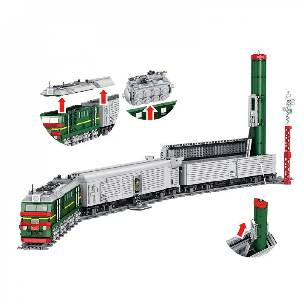 military ww2 heavy missile train ss-24 railway bricks toy - military ...