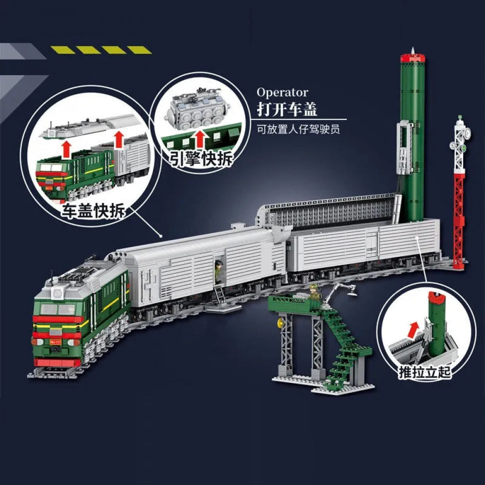 military ww2 heavy missile train ss-24 railway bricks toy - military ...
