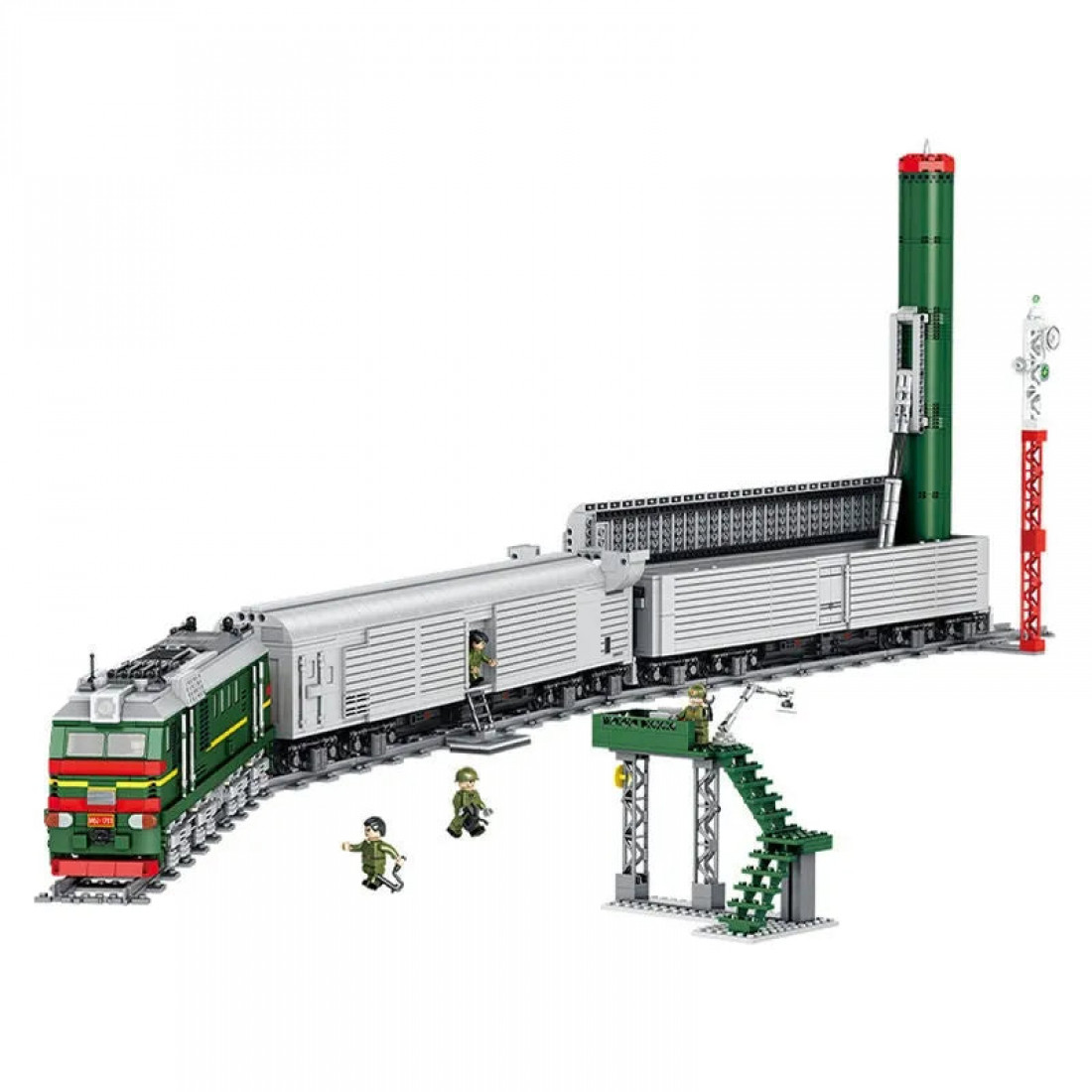 military ww2 heavy missile train ss-24 railway bricks toy - military ...