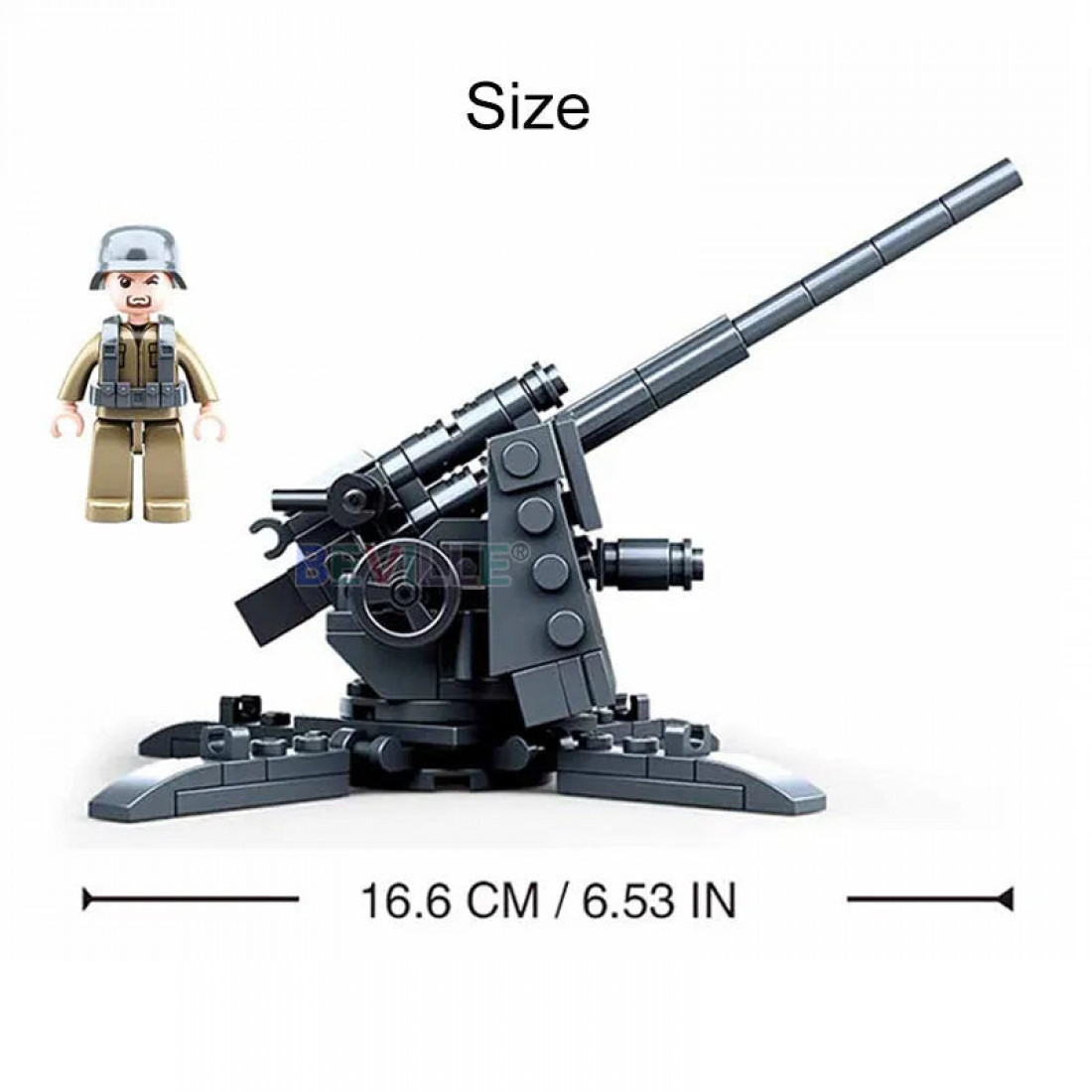 military ww2 normandy landing 88mm anti-tank gun bricks toy