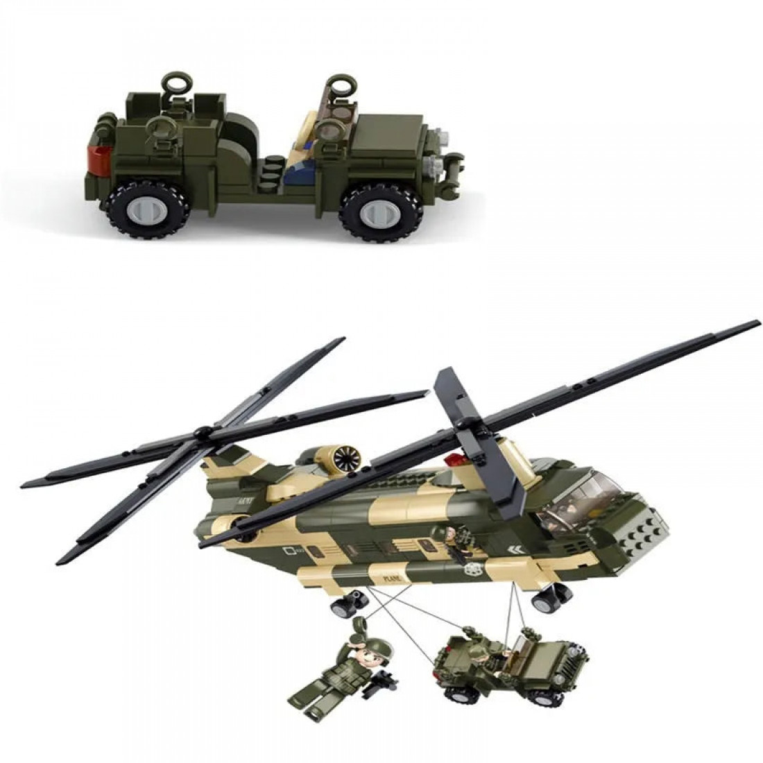 military ww2 transport army helicopter bricks toy - military-ww2 ...