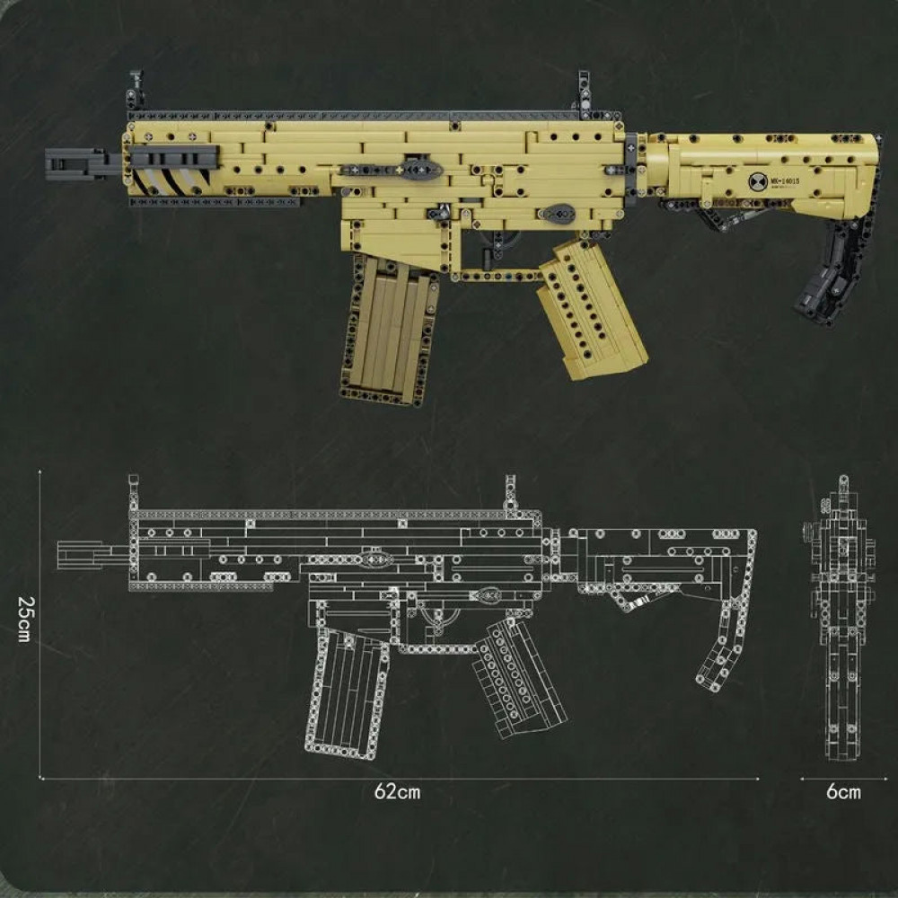 moc 14015 military scar assault rifle gun bricks toys - moc-14015 ...