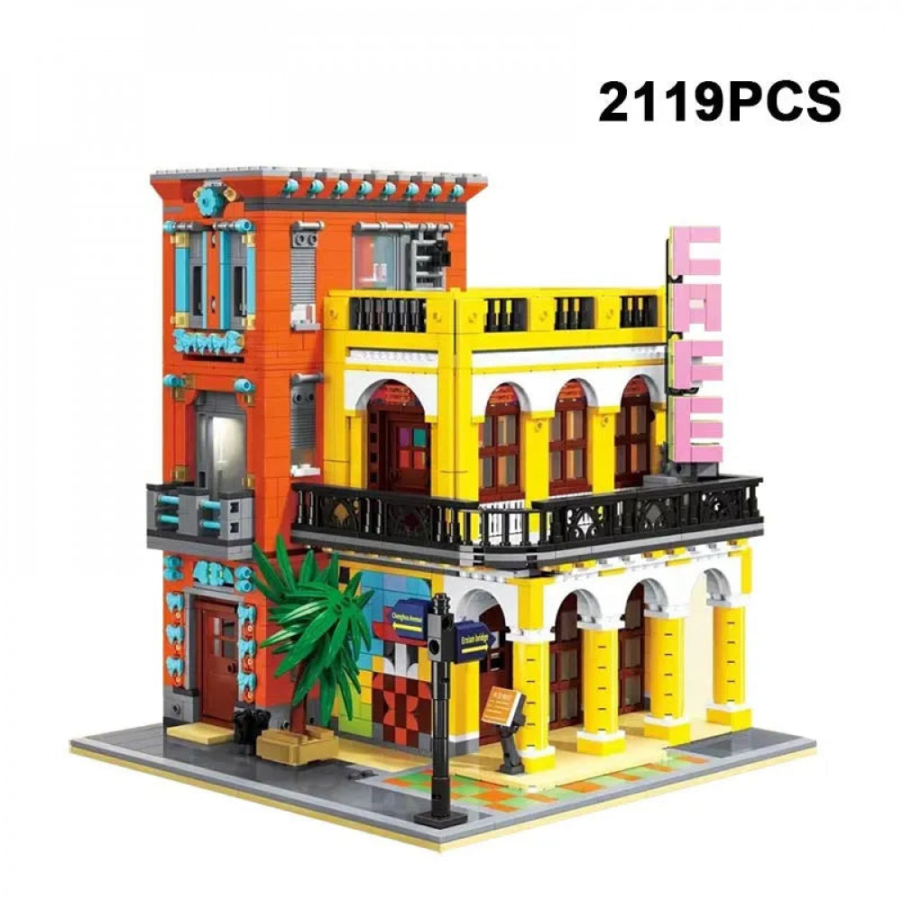 moc 6020 street city cafe havana modular mini bricks toys - moc-6020 ...