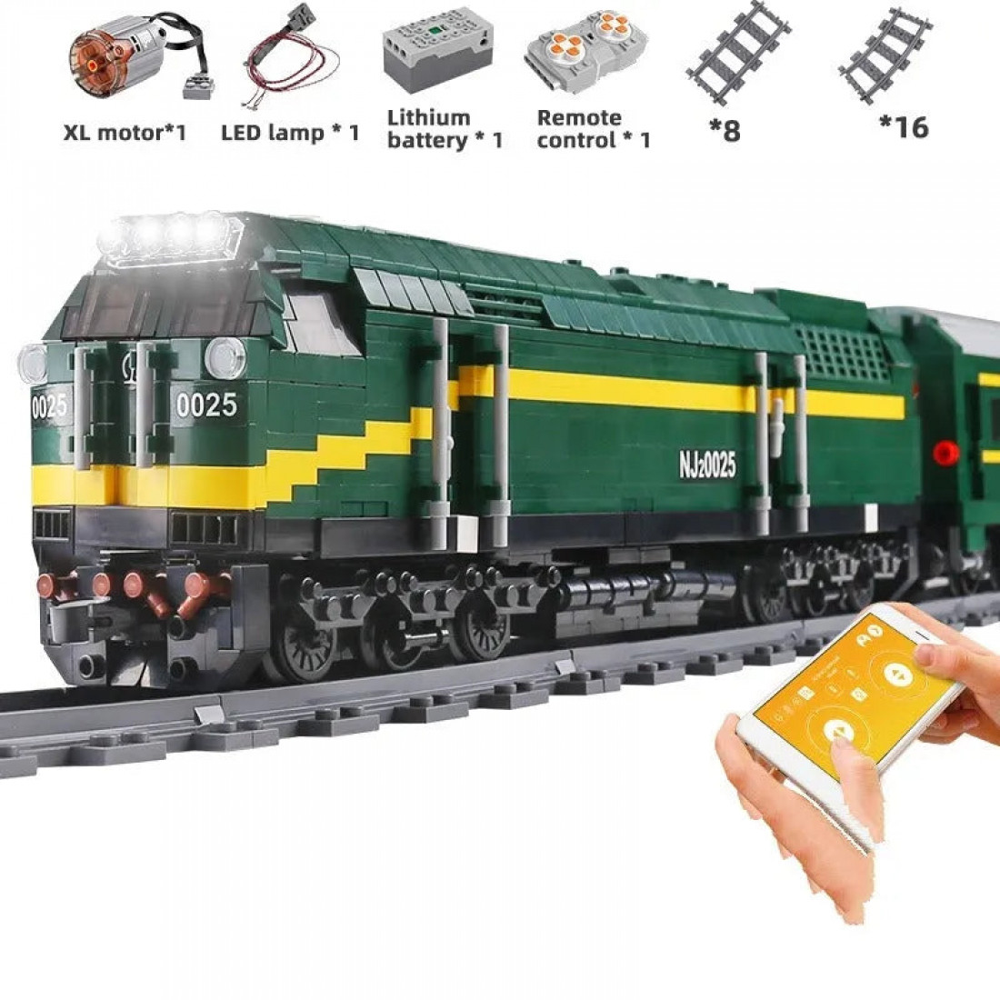moc app motorized rc nj2 diesel locomotive train bricks toy - moc-app ...