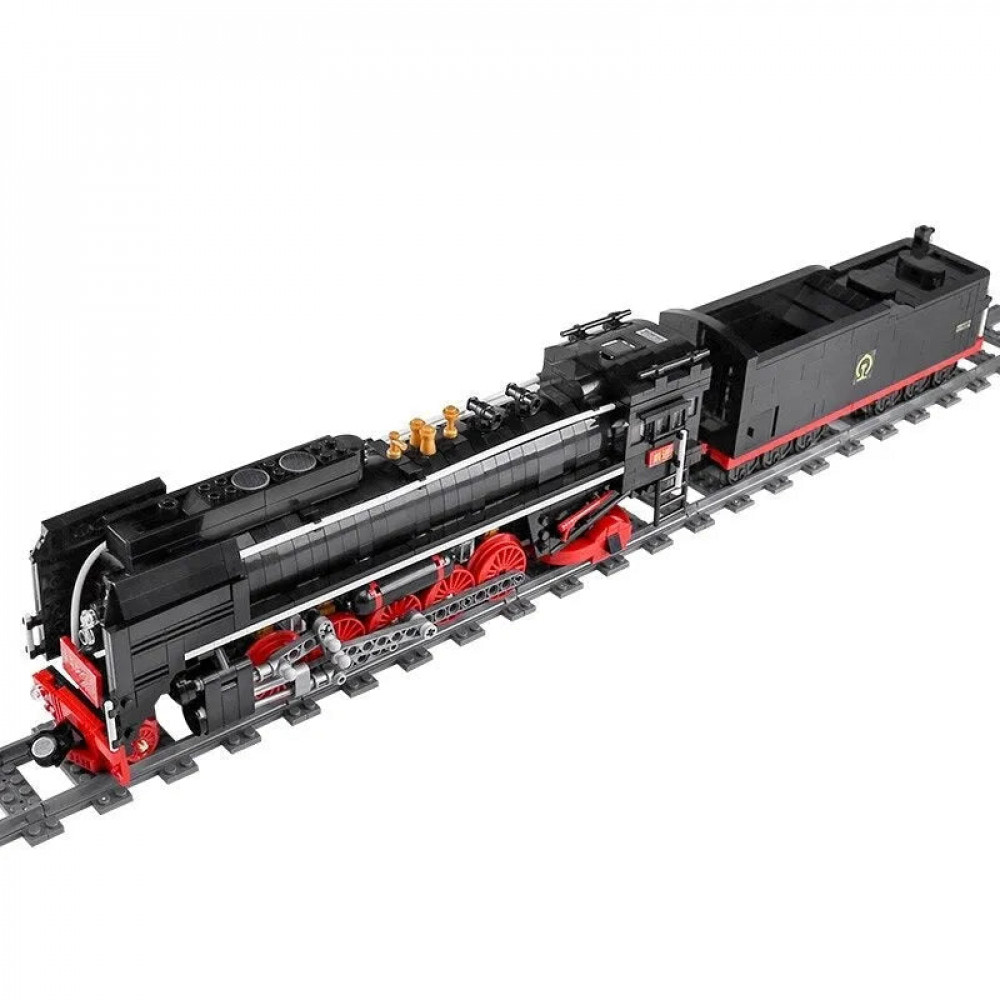 moc app motorized rc qj steam locomotive train bricks toy - moc-app ...
