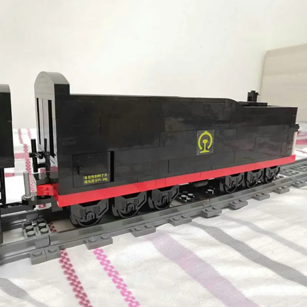 moc app motorized rc qj steam locomotive train bricks toy - moc-app ...