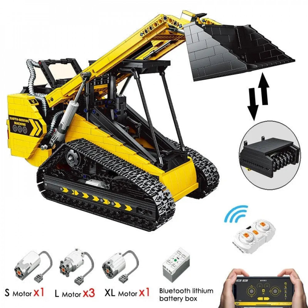 moc app motorized rc skid steer loader truck bricks toy - moc-app ...