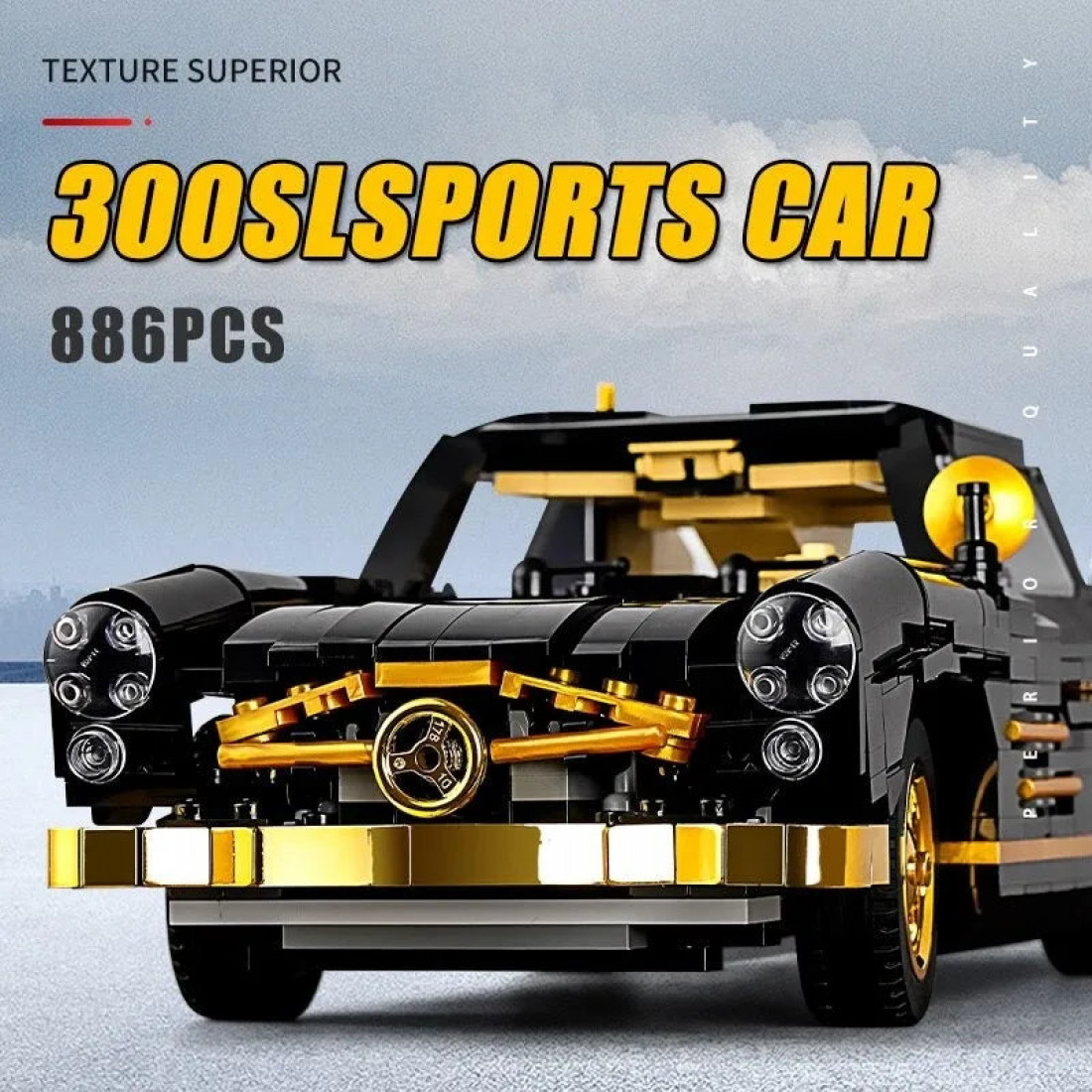 moc classic mercedes benz 300sl gullwing sports car bricks toy - moc ...