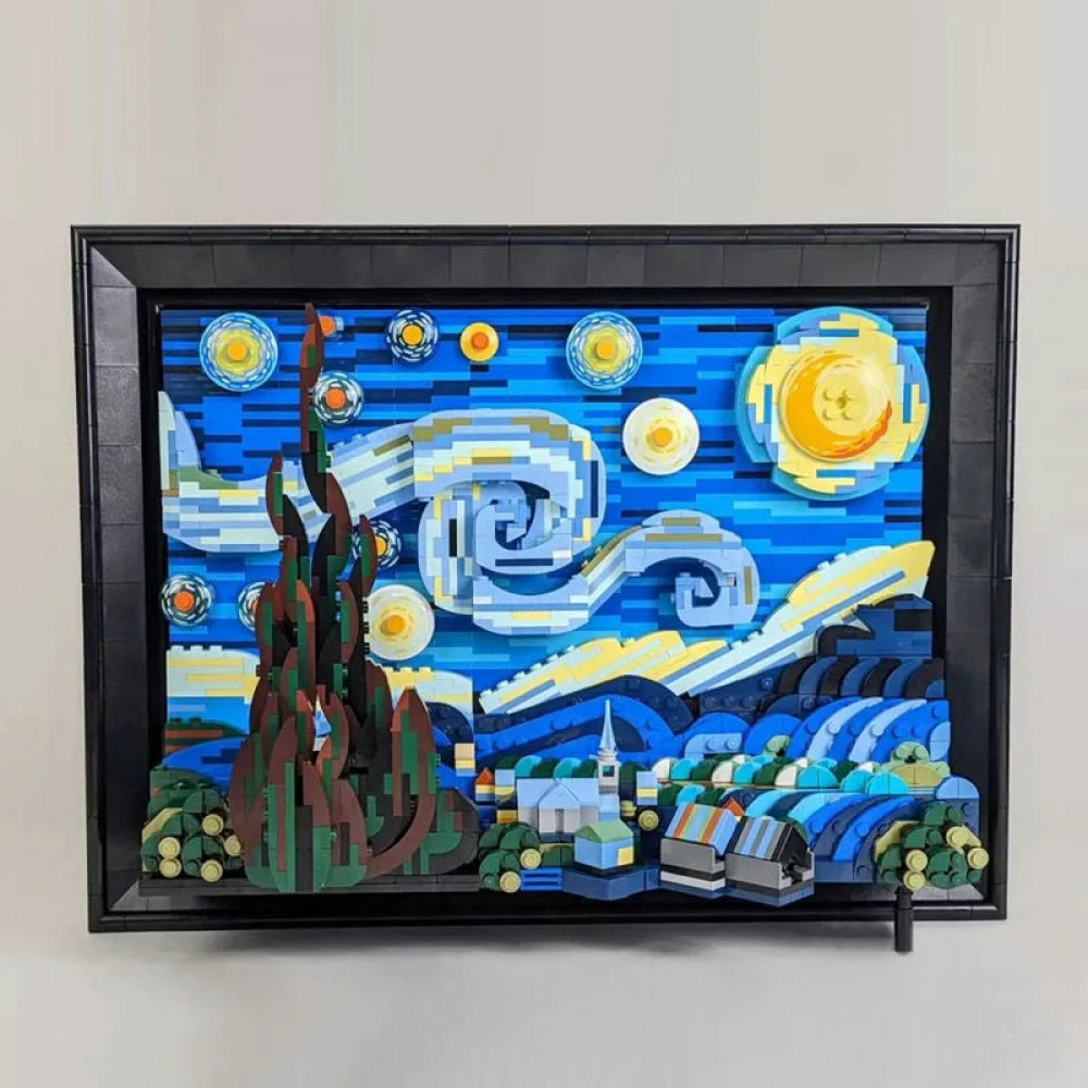 moc ideas creator the starry night paint frame bricks toys - moc-ideas ...
