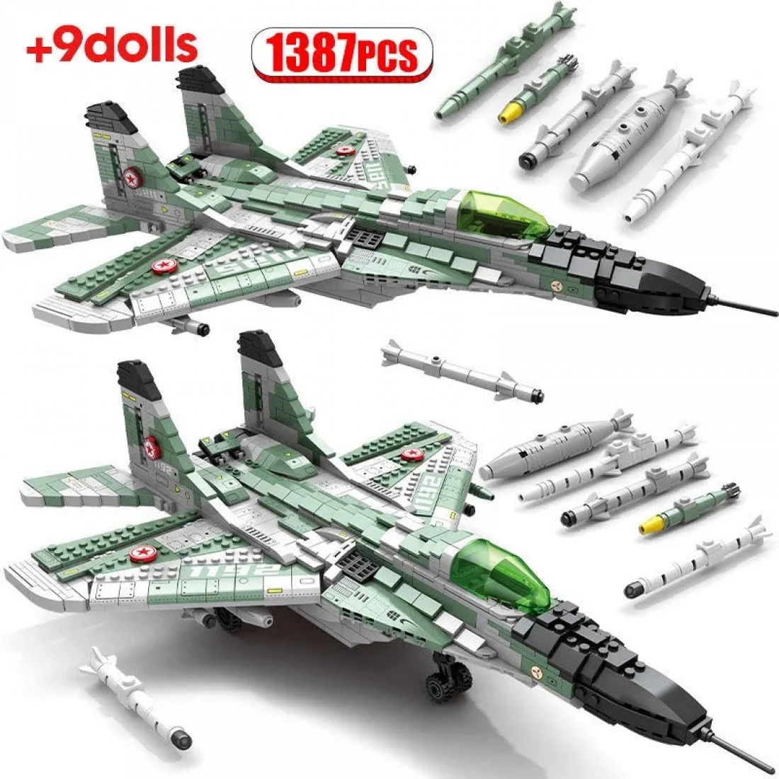 moc military aircraft mig 29 fighter jet plane bricks toy - moc ...