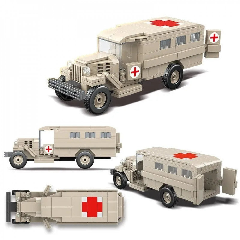 moc military ww2 gaz-55 ambulance vehicle bricks kids toys - moc ...
