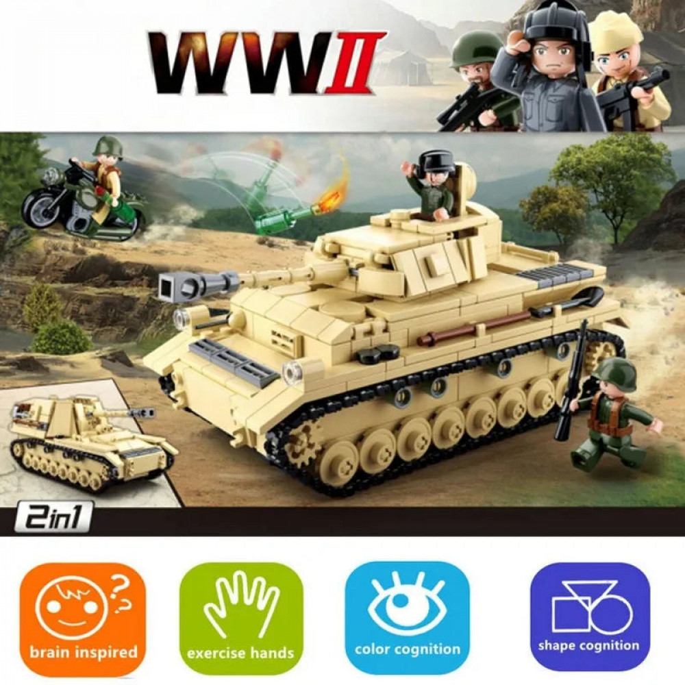 moc military ww2 german panzer iv tank kids bricks toys - moc-military ...