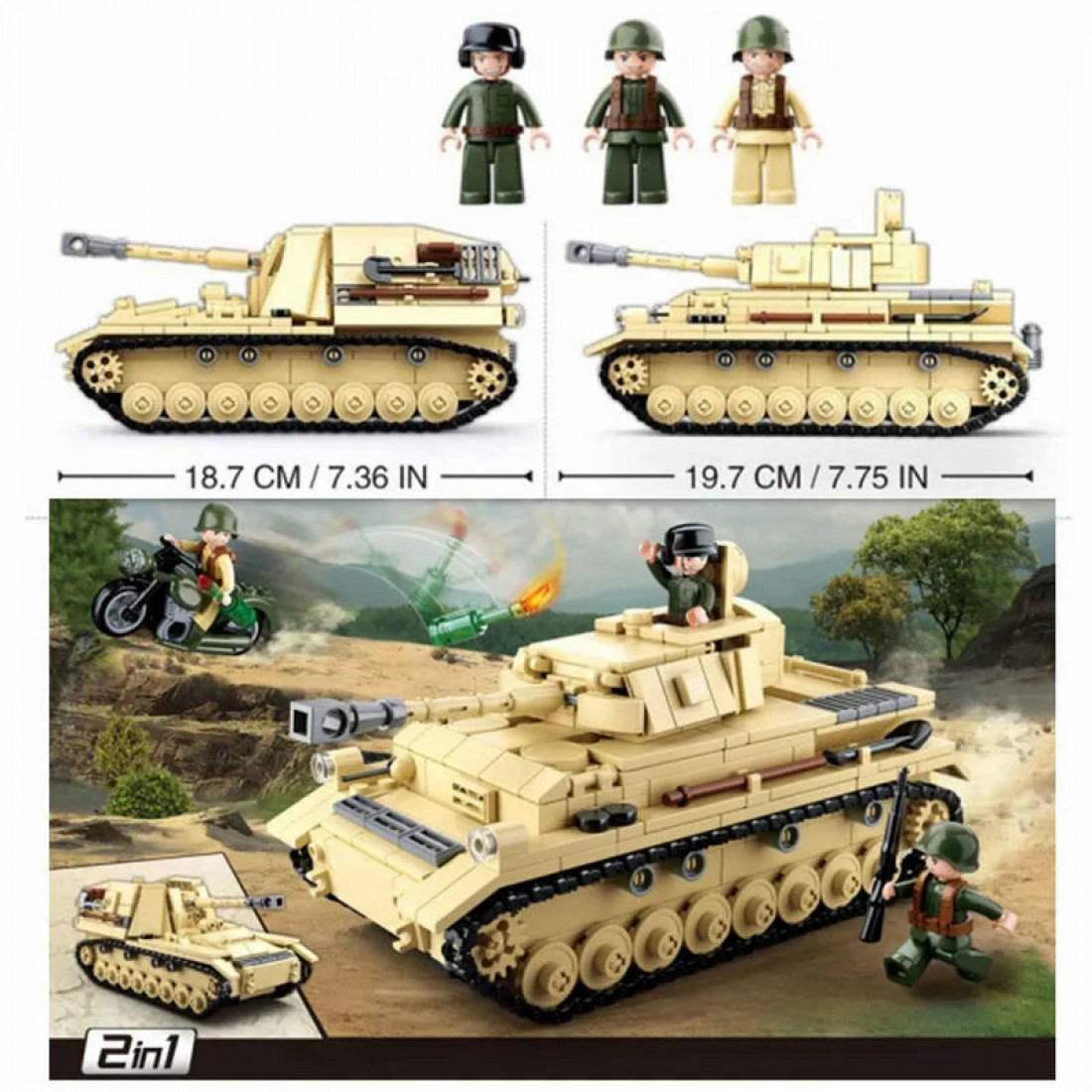 moc military ww2 german panzer iv tank kids bricks toys - moc-military ...