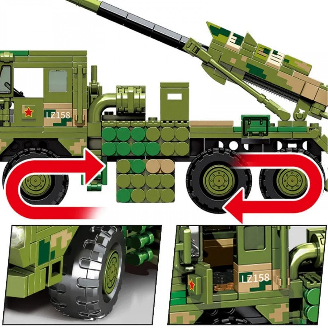 moc military ww2 mounted howitzer canon truck bricks toys - moc ...