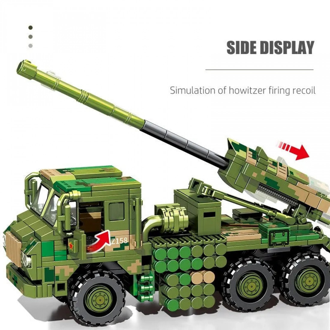 moc military ww2 mounted howitzer canon truck bricks toys - moc ...