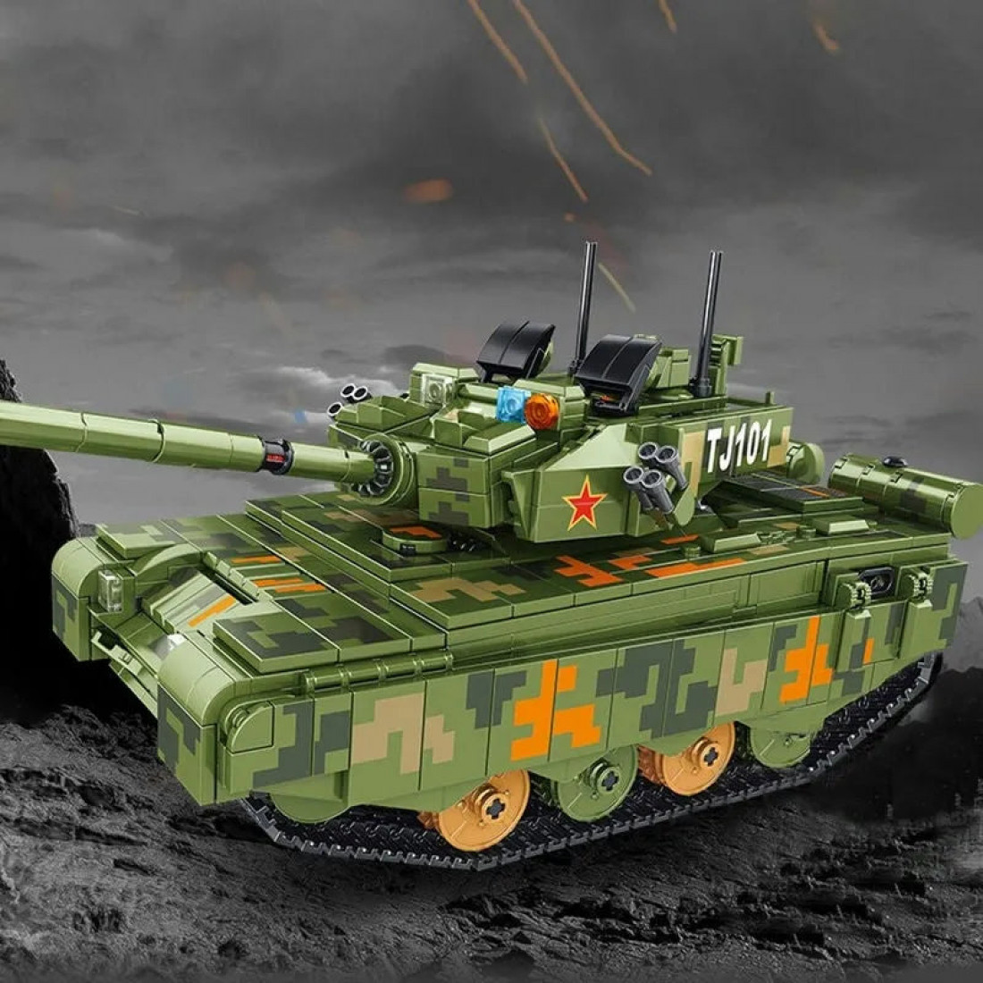 moc ww2 motorized rc type 99 main battle tank bricks toy - moc-ww2 ...
