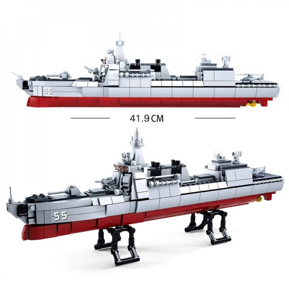 moc ww2 navy 055 destroyer cruiser warship bricks toy - moc-ww2-navy ...
