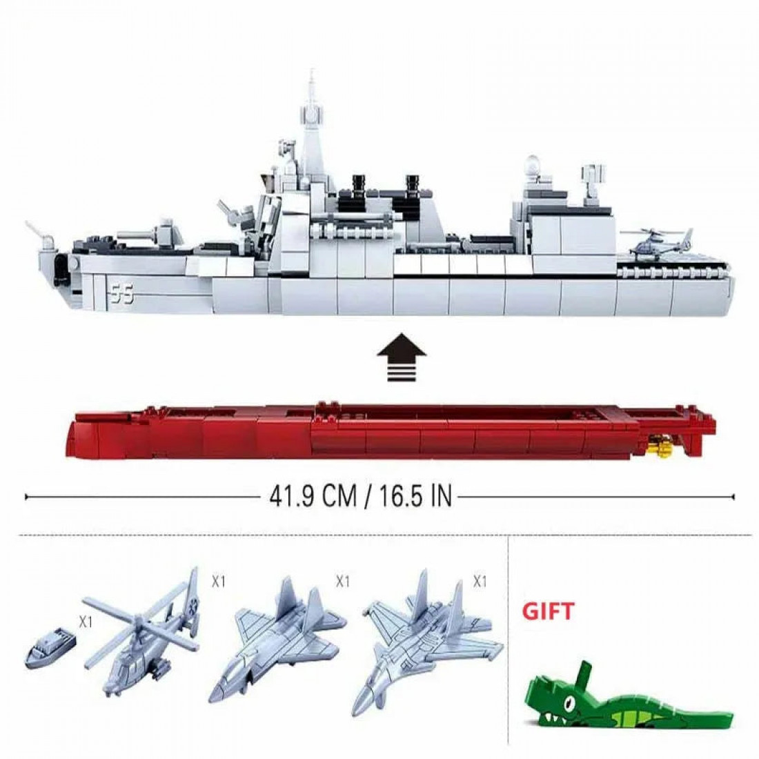 moc ww2 navy 055 destroyer cruiser warship bricks toy - moc-ww2-navy ...