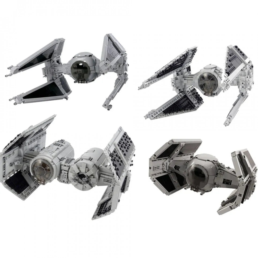 star wars custom moc tie fighter interceptor bricks toy - star-wars ...