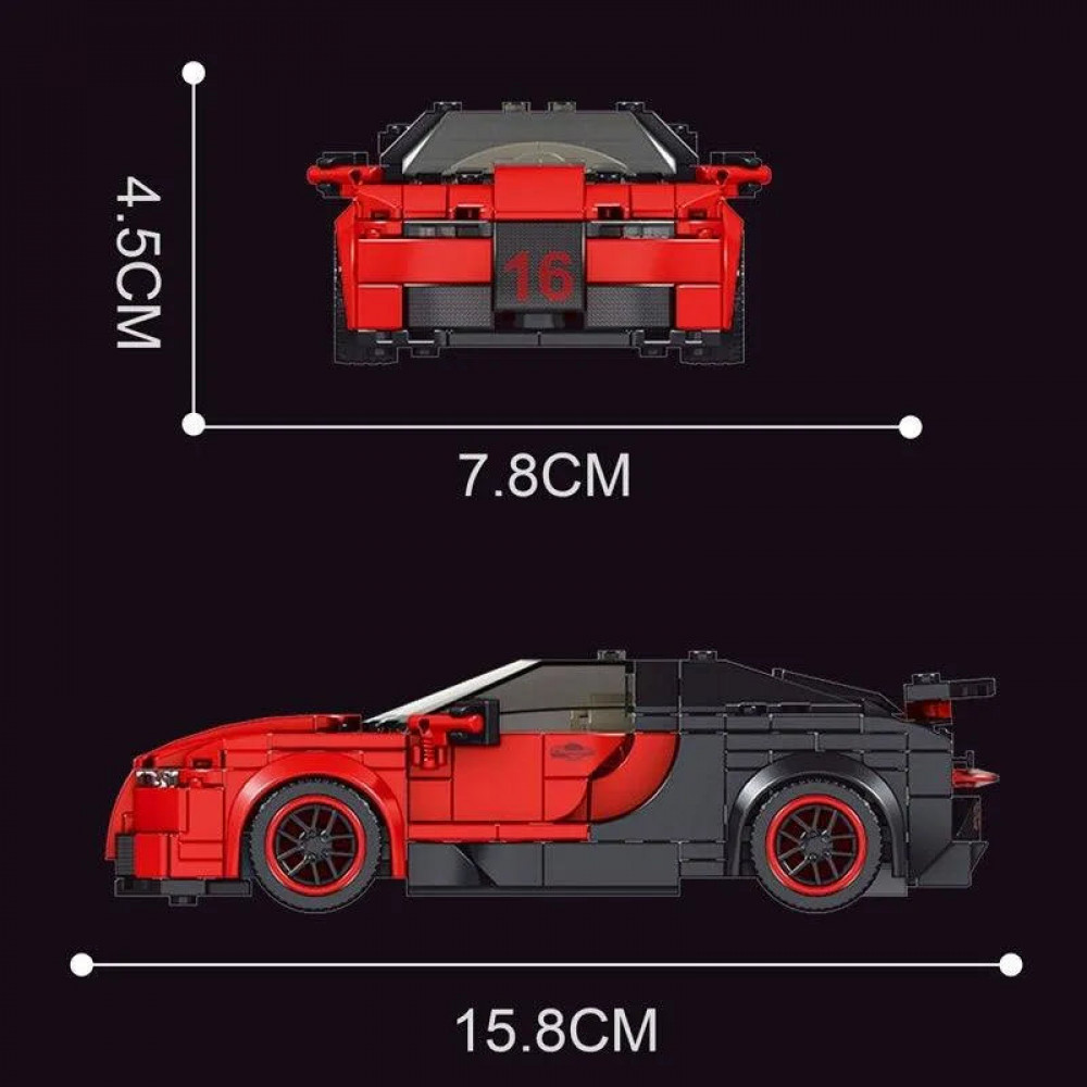 tech moc 27027 mini red racing sports car bricks toy - tech-moc-27027 ...