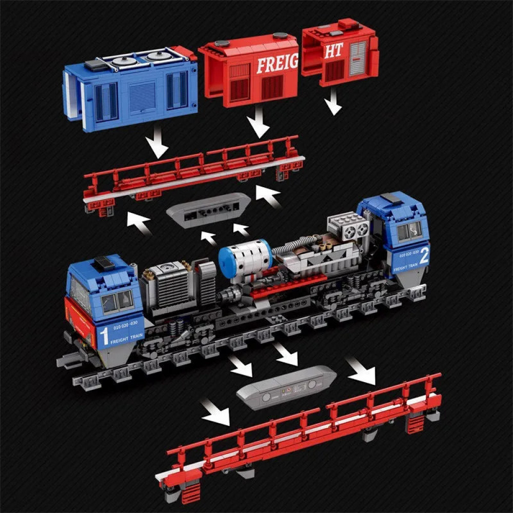 tech moc g2000 european freight train bricks toy - tech-moc-g2000 ...
