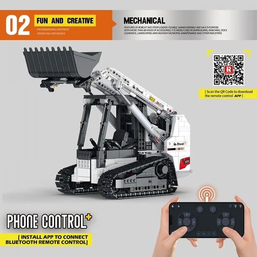 tech moc rc motorized bobcat loader bricks toy - tech-moc-rc-motorized ...