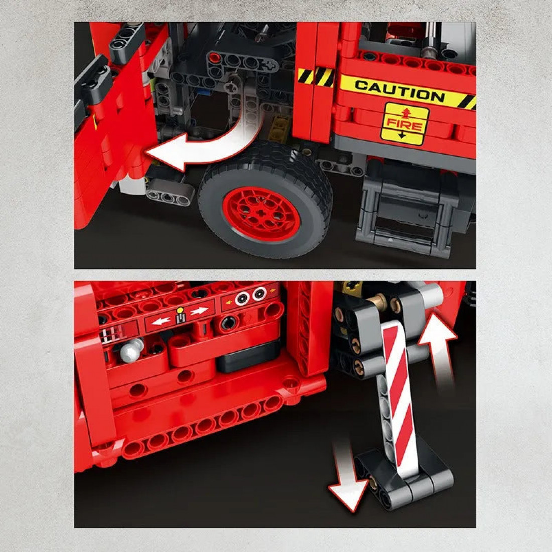 tech moc rc motorized fire rescue truck bricks toy - tech-moc-rc ...