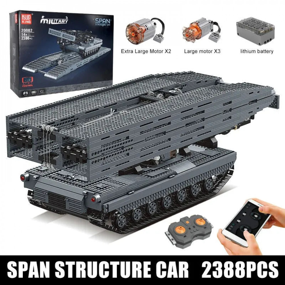 tech rc motorized armored bridge layer structure car bricks toy - tech ...