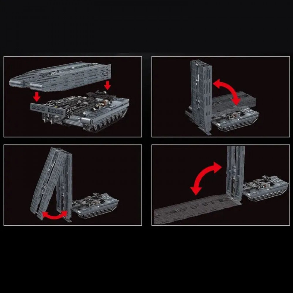 tech rc motorized armored bridge layer structure car bricks toy - tech ...